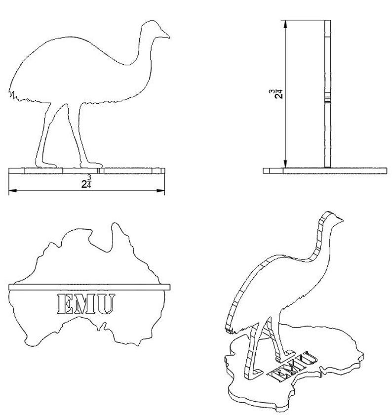 Australia Animal Figures Laser Cut Files - Kangaroo, Emu, Platypus ...