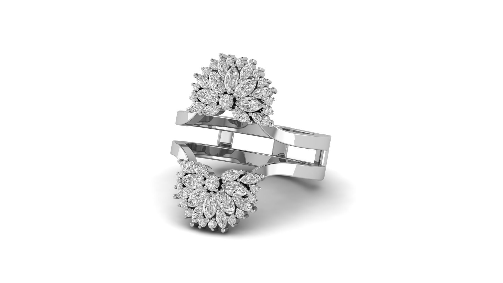 Art Deco Cluster Enhancer for Women's, Unique Moissanite Enhancer Ring ...