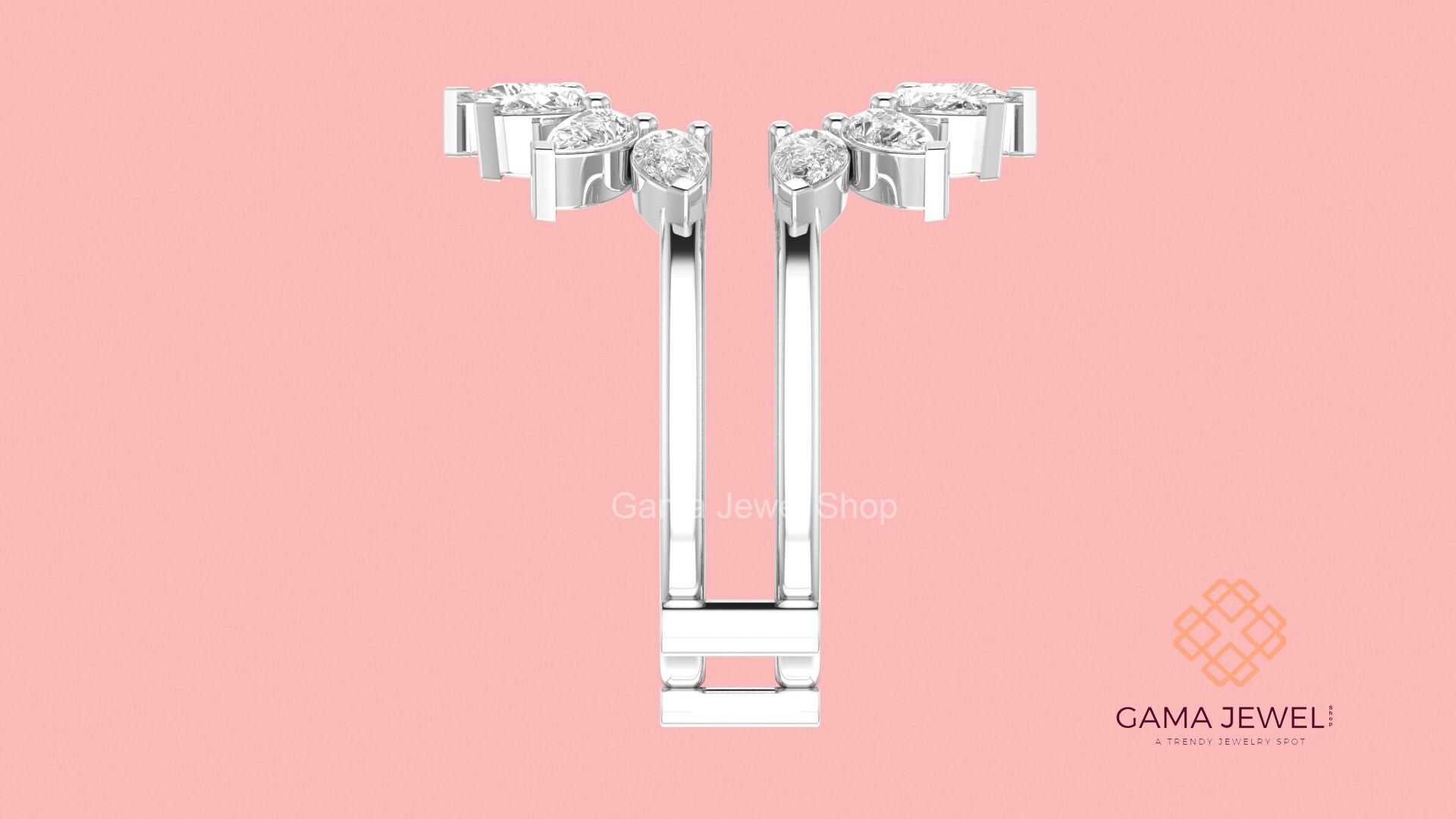 Spacer Band Ring, Moissanite Enhancer Ring and Wraps Jacket Ring, 925 ...