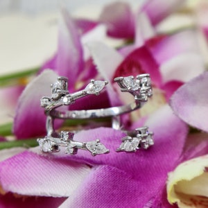 Nature Inspired Leaf and Vine Enhancer Ring, Branch Wedding Bands, Ring ...