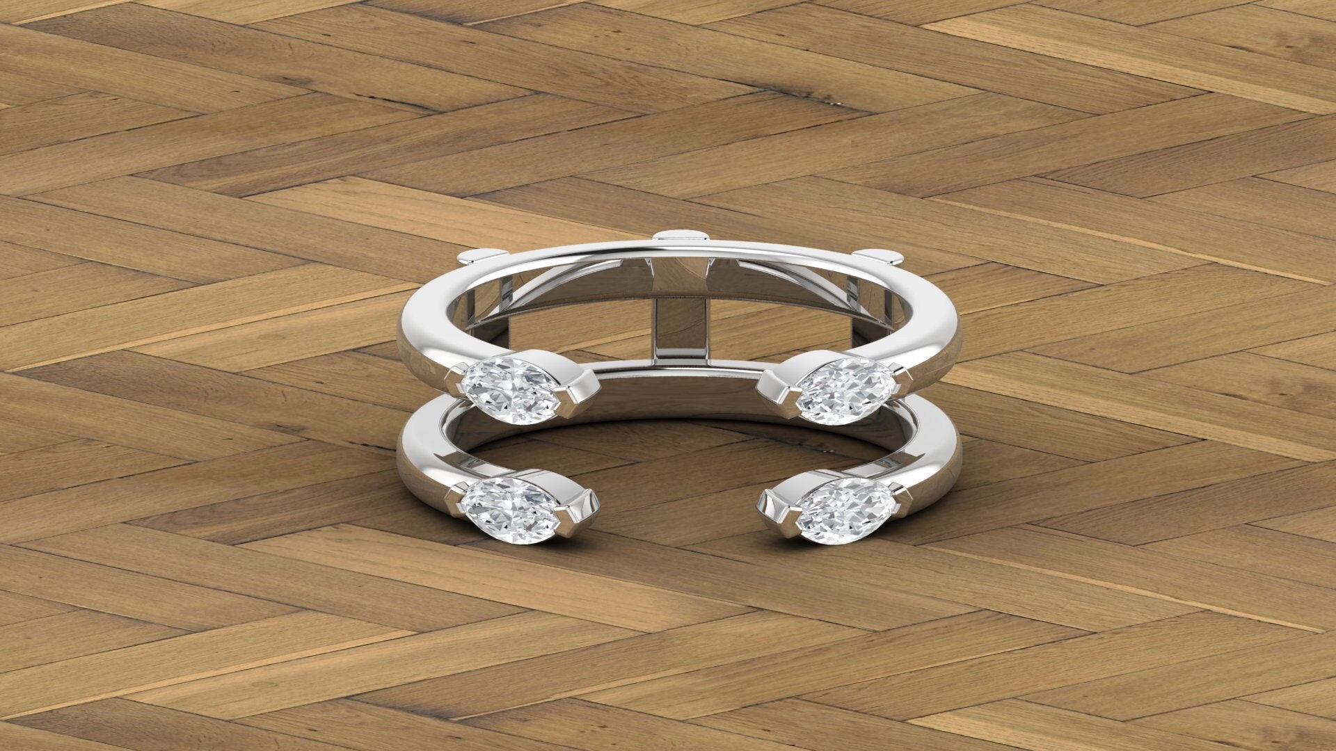 Moissanite Wedding Ring Enhancers and Wrap, Engagement Ring Jacket ...