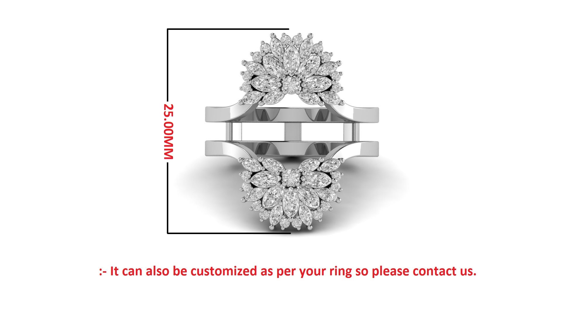 Art Deco Cluster Enhancer for Women's, Unique Moissanite Enhancer Ring ...