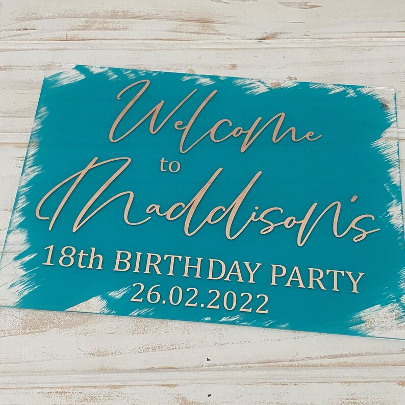 Acrylic Birthday Party Sign Event Sign Welcome Sign - Etsy