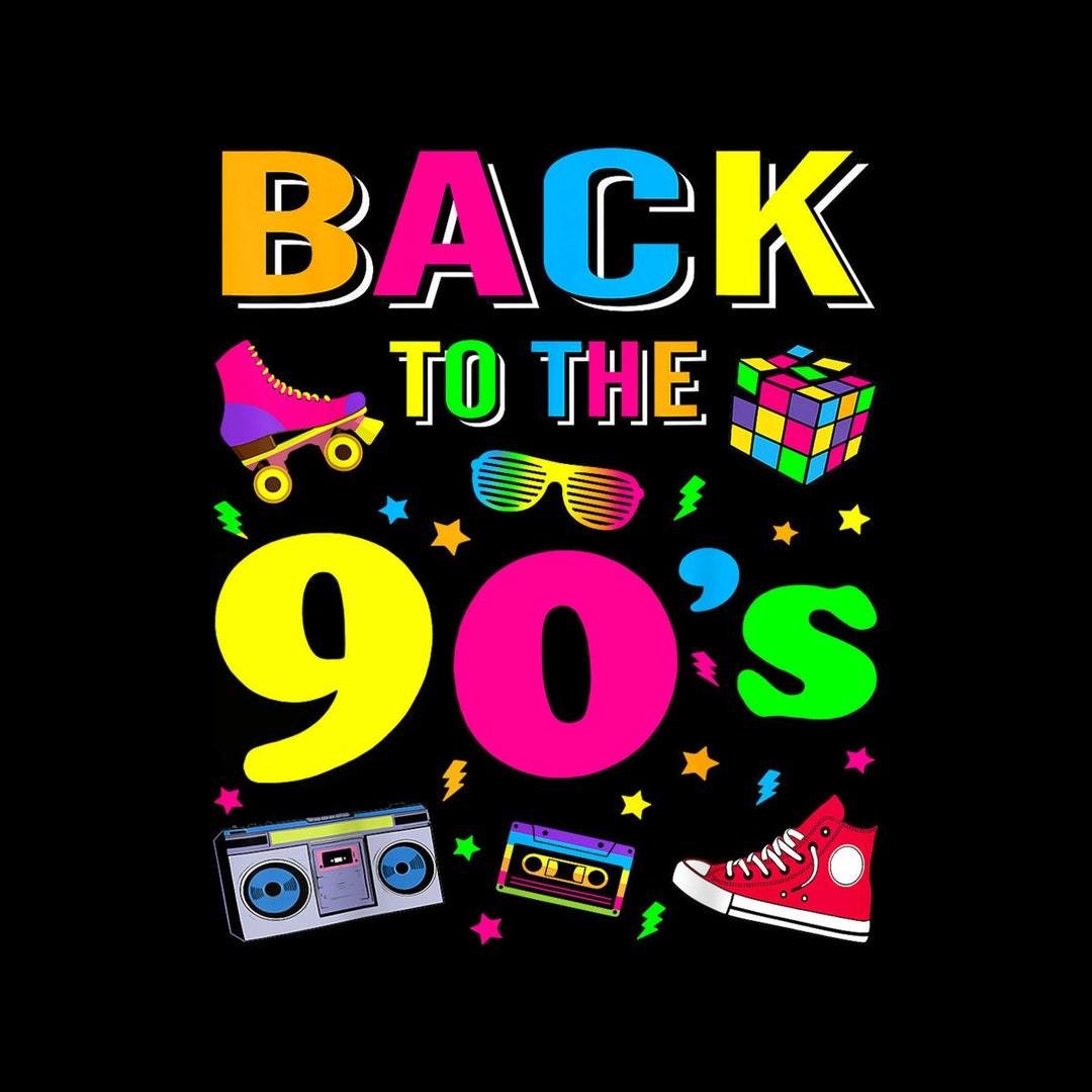 Men's Women's Kids Vintage Retro Back to 90's Graphic Design Digital ...