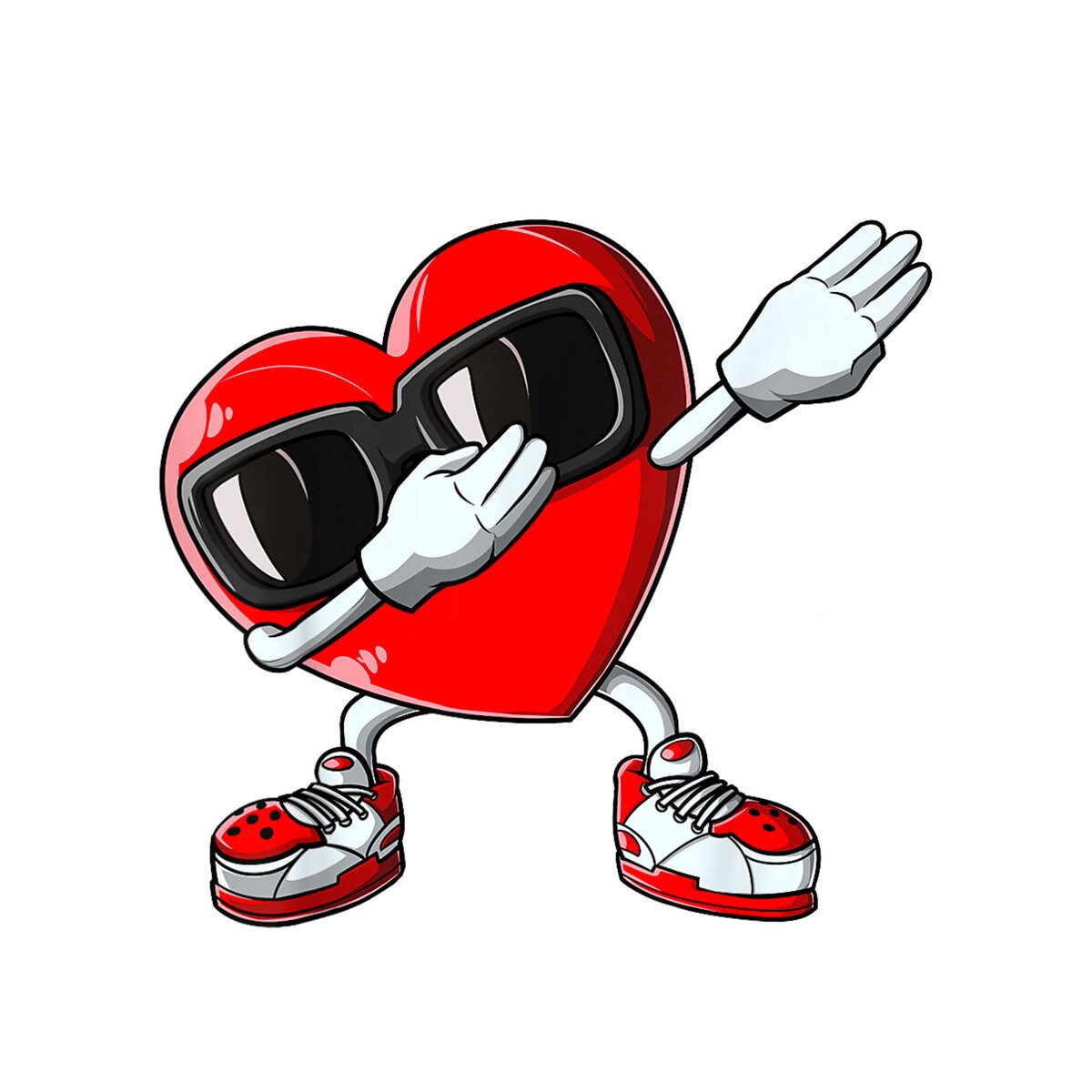 Valentines Day Dabbing Heart Boys Girls Love Dab Dance Funny Digital ...