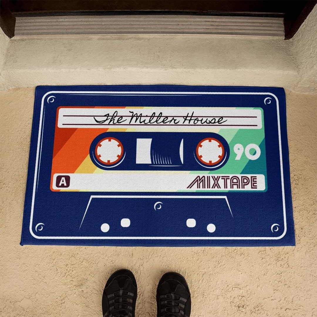 Vintage Retro Welcome Mat, 80s 90s Cassette Tape, Funny Welcome Doormat ...