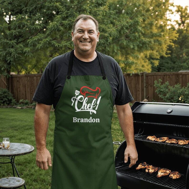 Father's Day Gift for Dad, Personalized Chef Apron, Custom Name Cooking ...