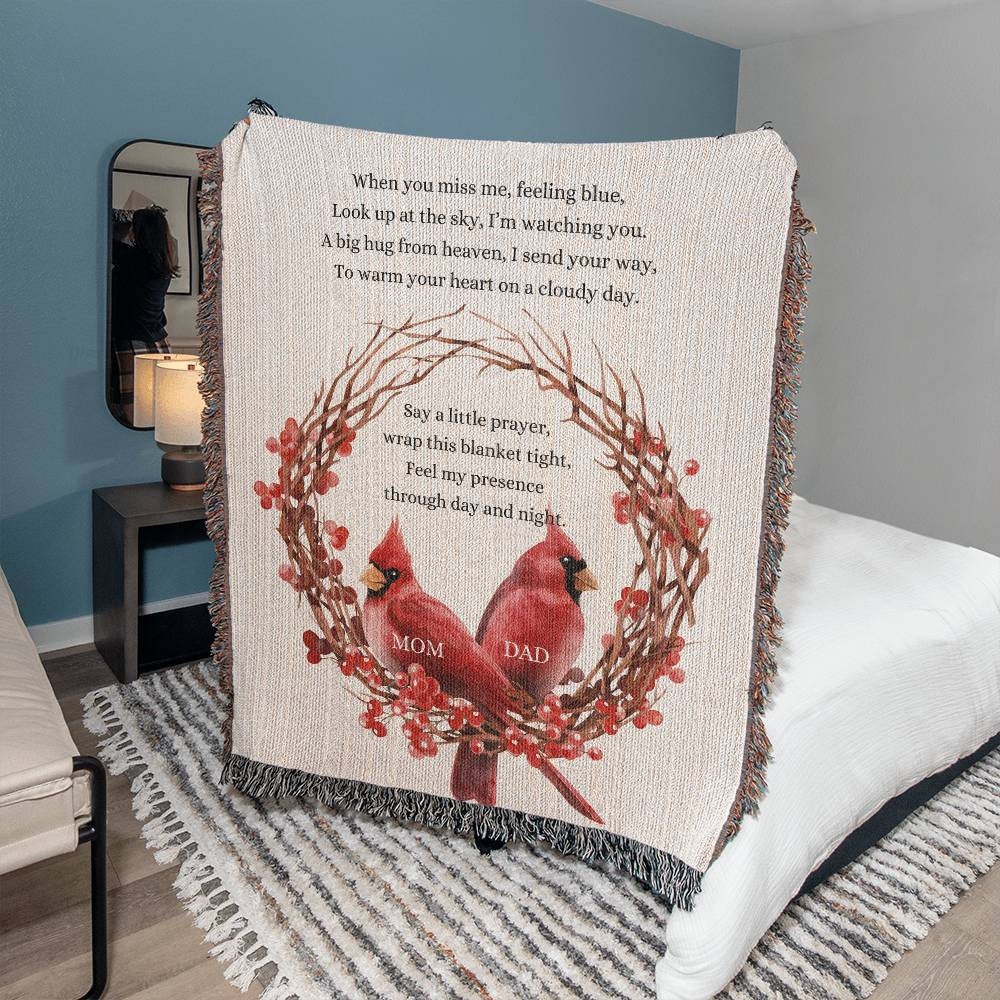 Red Cardinal Memorial Gift Sympathy Gift Custom Blankets Memorial ...