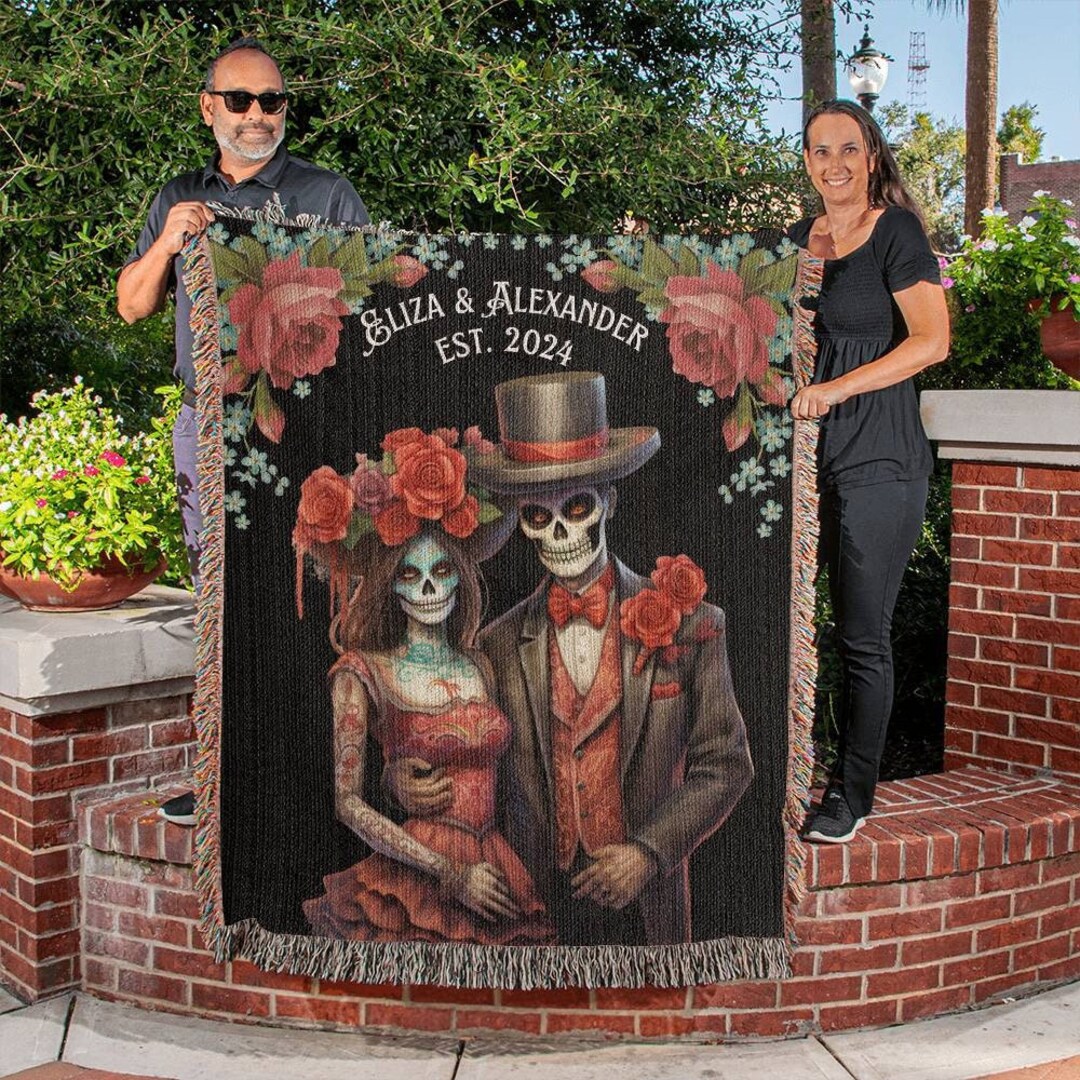 Dia De Los Muertos Sugar Skull Couple, Custom Romantic 50th Anniversary ...