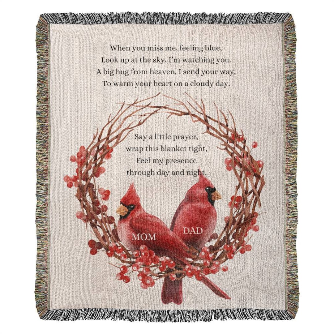 Red Cardinal Memorial Gift Sympathy Gift Custom Blankets Memorial ...