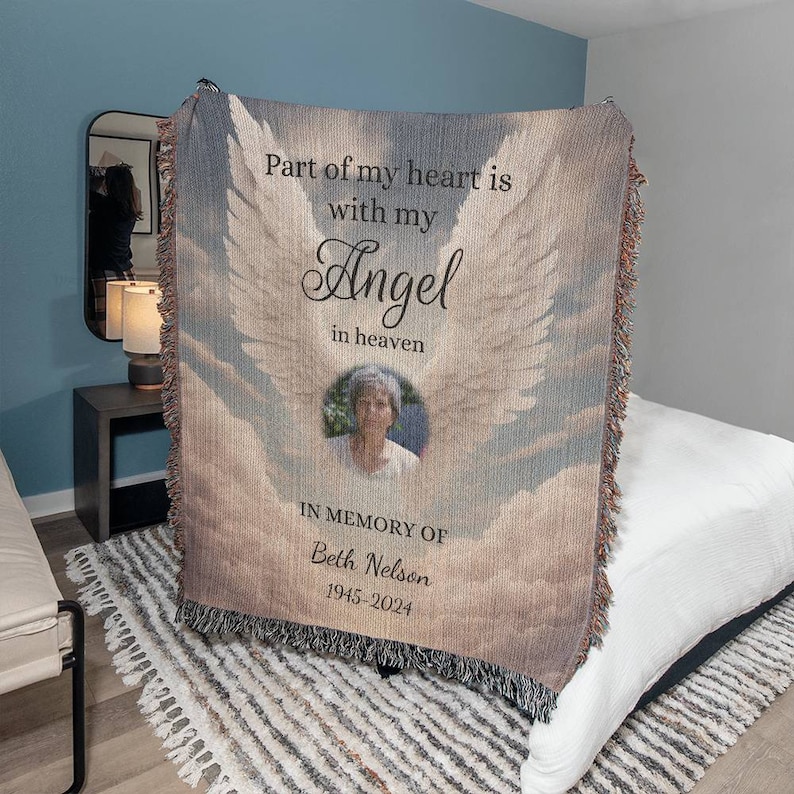 Memorial Gift Sympathy Gift for Loss of Mother Custom Blankets Memorial ...