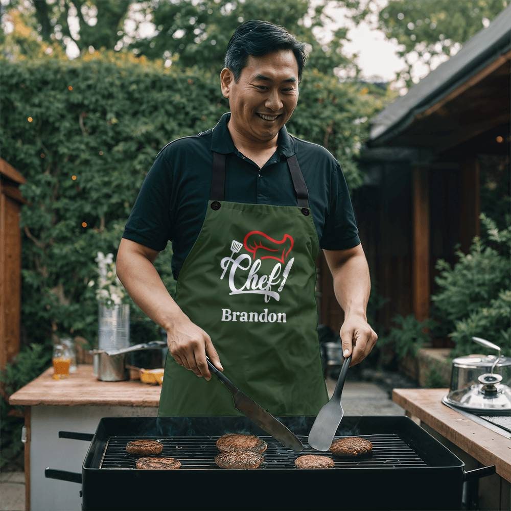 Father's Day Gift for Dad, Personalized Chef Apron, Custom Name Cooking ...