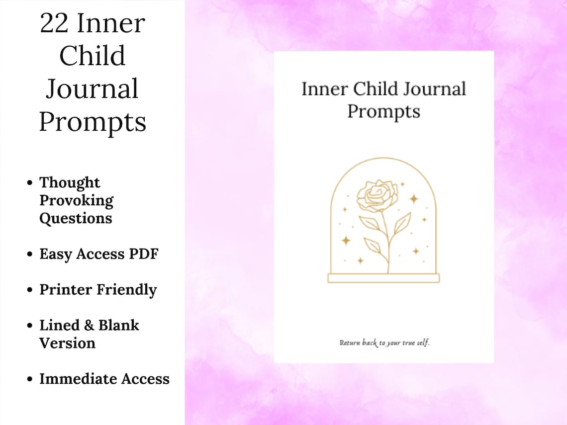 Inner Child Journal Questions, Printable Workbook, Inner Child ...