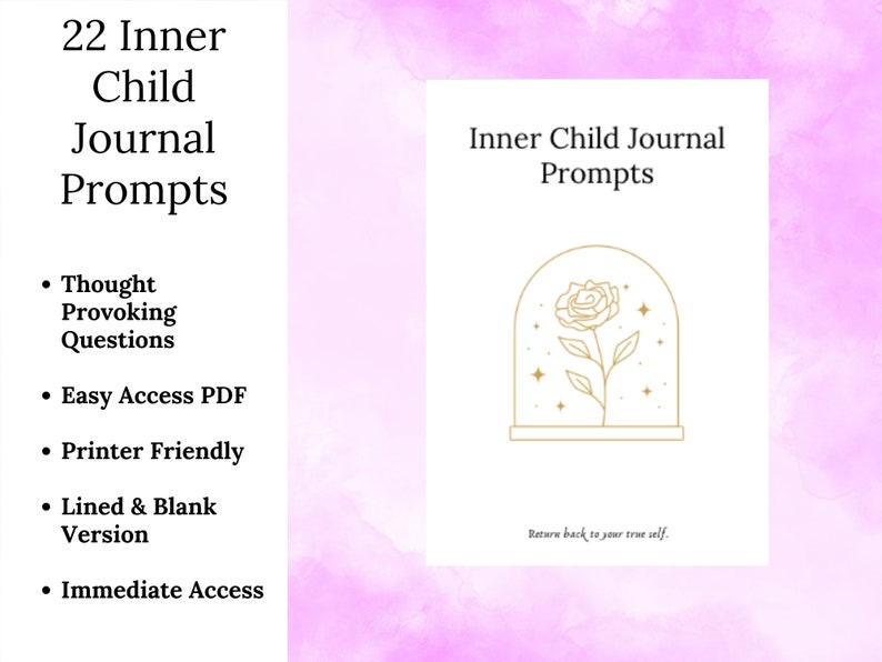 Inner Child Journal Questions, Printable Workbook, Inner Child ...