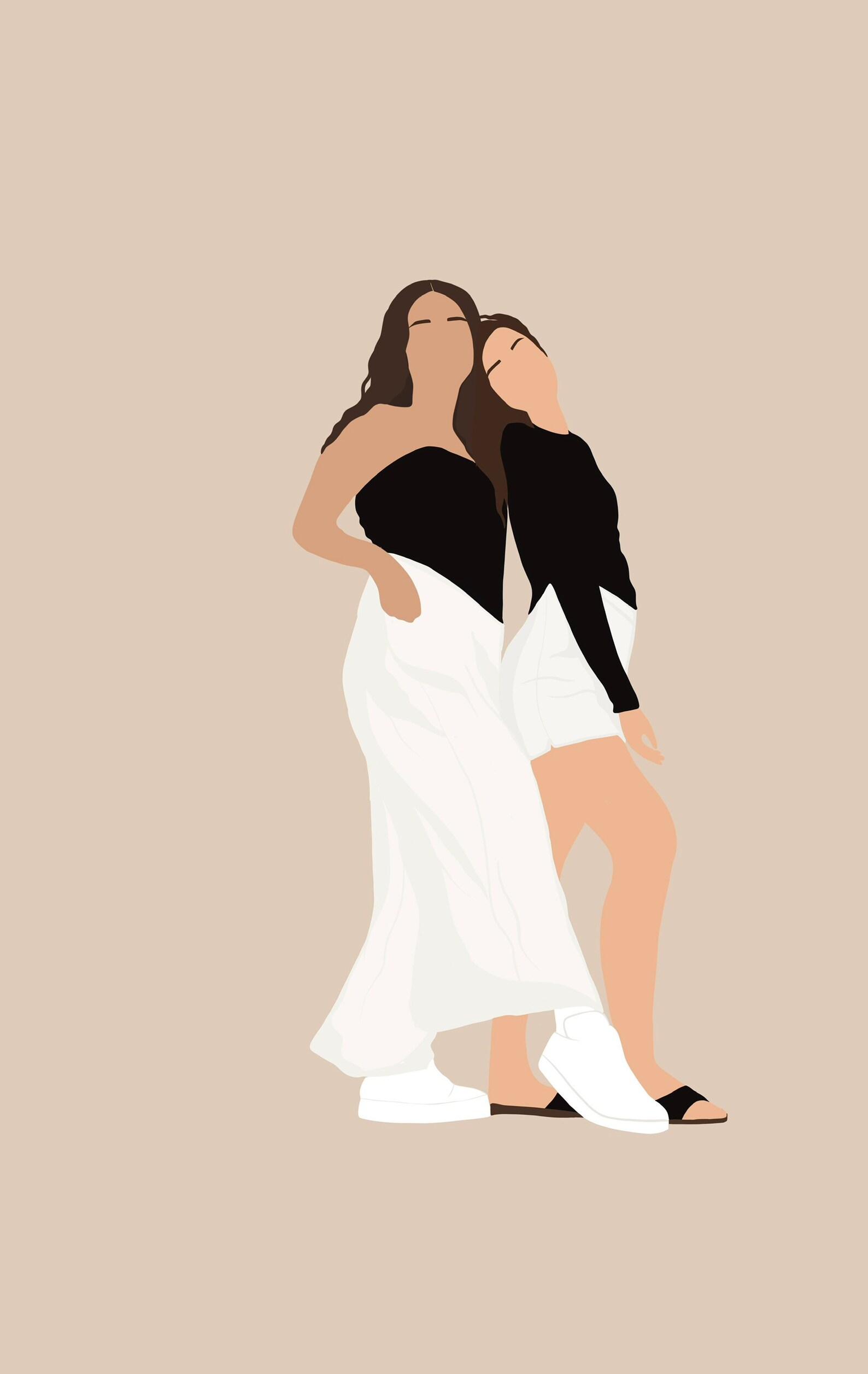 Friends Digital Illustration With Minimal Facial Features - Etsy