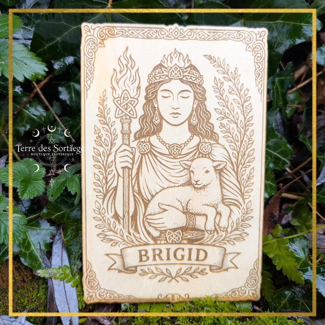 Imbolc Brigid Ritual Card Woodcut, Symbol of Renewal, Light and ...