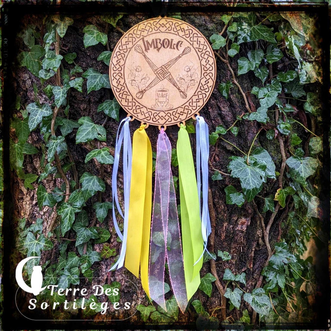 Imbolc Wooden Suspension With Ribbon Wicca Sabbath Magic Witchcraft ...