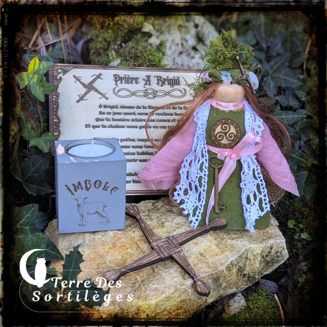 Goddess Brigid Box Candle Holder Cross Prayer Sabbat Imbolc Wicca Gift ...