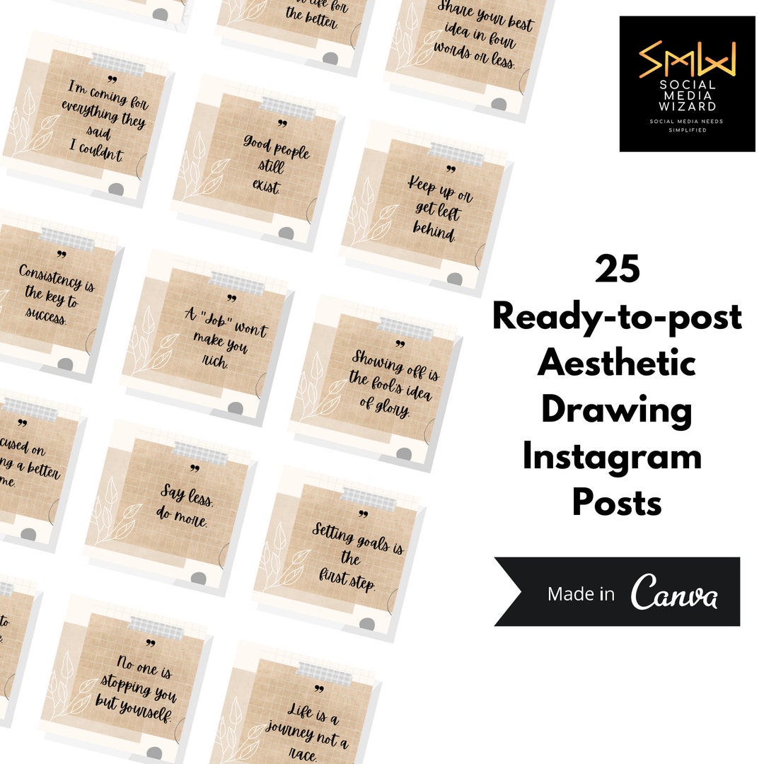 25 Ready-to-post Drawing Design Aesthetic Inspirational Instagram Posts ...