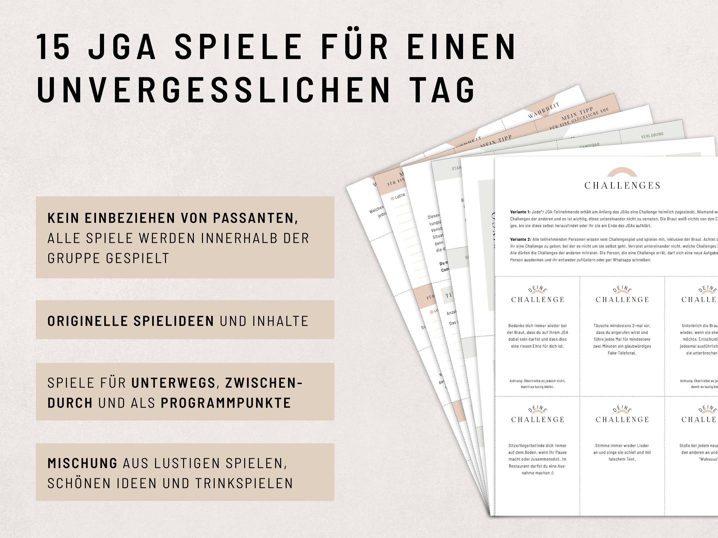 JGA Spiele + Schnitzejagd Bundle • Junggesellinnenabschied Frauen ...