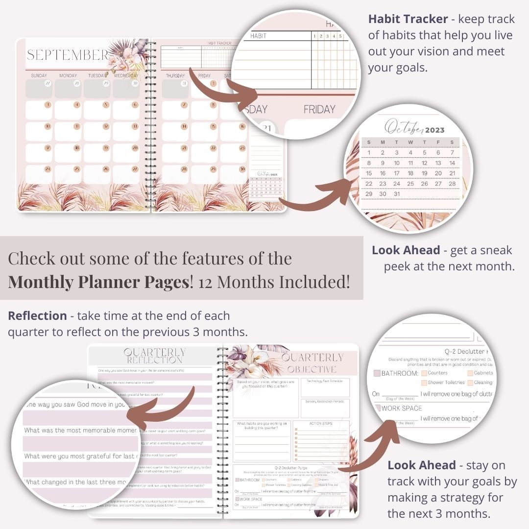 Ultimate Printable Planner BUNDLE | Printable One-year Planner ...