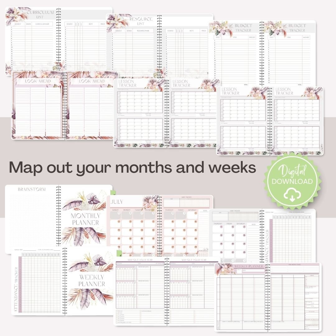 Printable Homeschool Planner | 7-day Weekly Layout | Printable 2023 ...