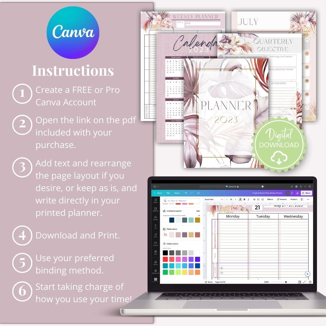 Ultimate Printable Planner BUNDLE | Printable One-year Planner ...