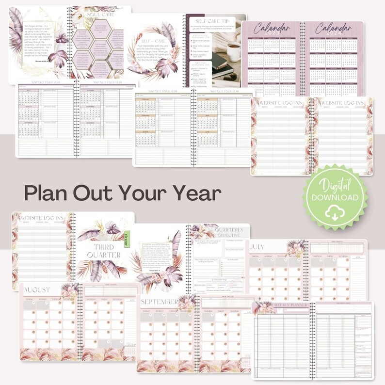 Printable One-year Planner | 2023-2024 Planner | 7-day Weekly Layout ...