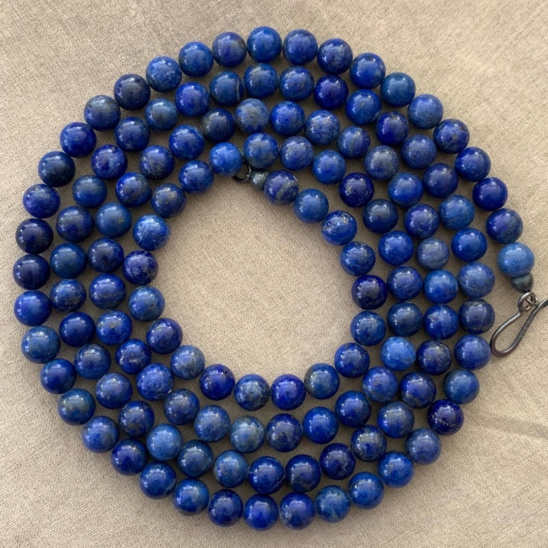 Jay King Lapis Lazuli Blue Stone Beaded Vintage Necklace DTR 925 - Etsy