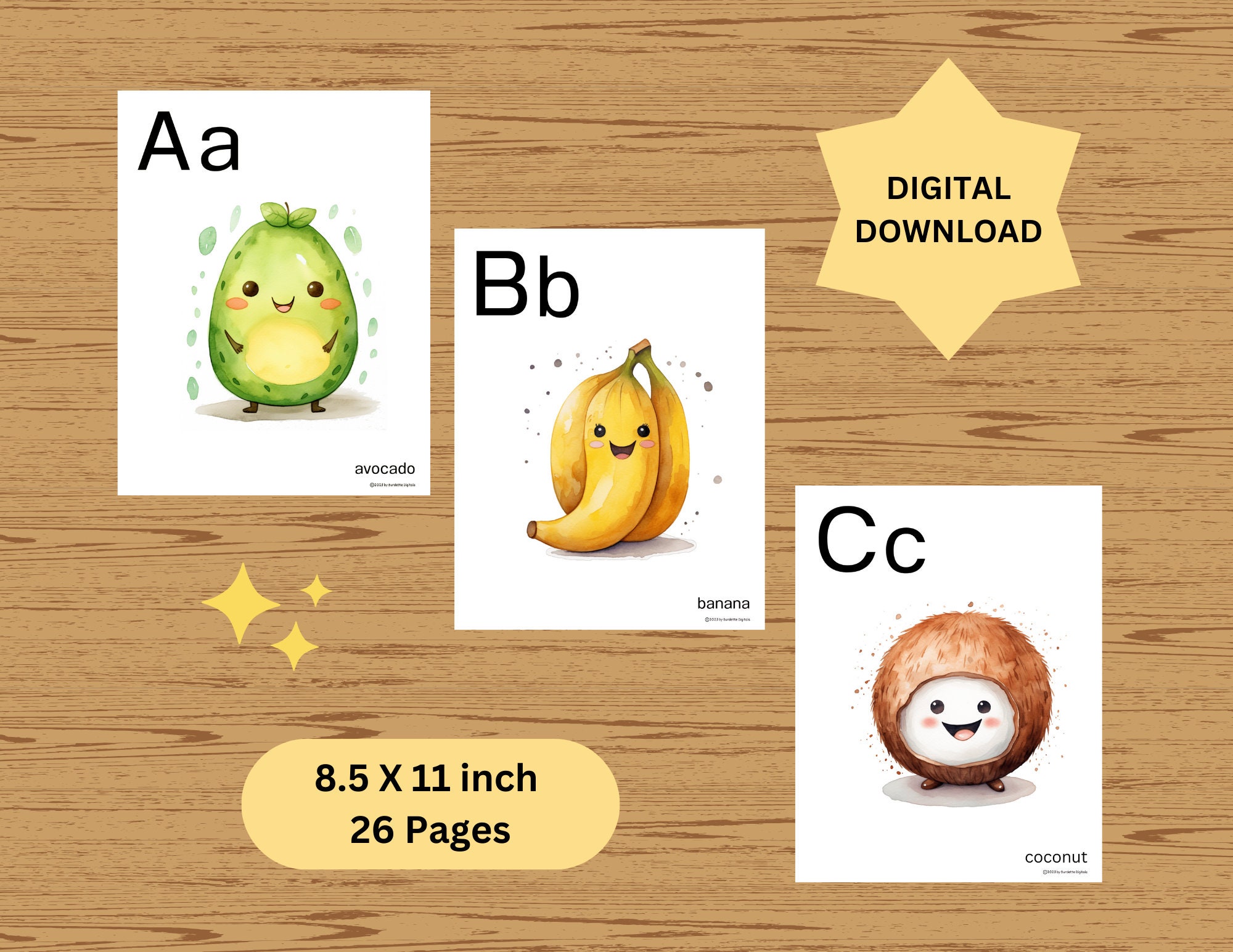 Alphabet Posters Classroom Education Children Learning Kindergarten ...