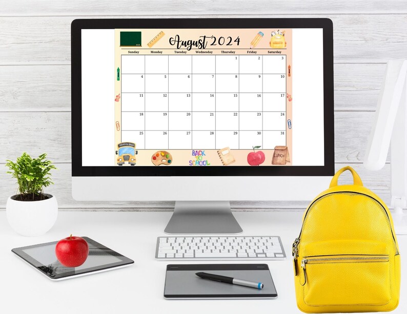 Editable August 2024 Calendar Printable Back-to-school Planner Monthly ...