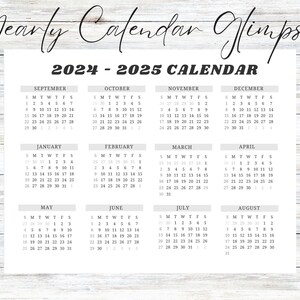 Editable and Printable 2024-2025 Calendar Customizable Monthly Planner ...