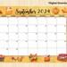 Editable and Printable September 2024 Calendar Fall-themed Monthly ...
