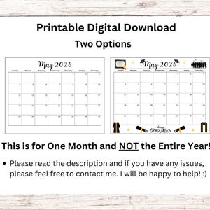 May 2025 Printable Calendar | Minimalist Monthly Planner | Instant ...