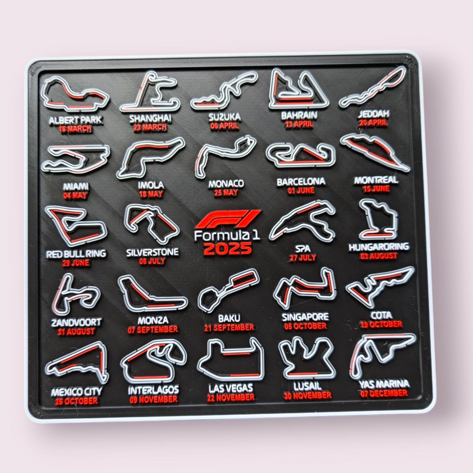 2025 Formula 1 Wall Art Calendar – Complete Race Schedule With Track ...