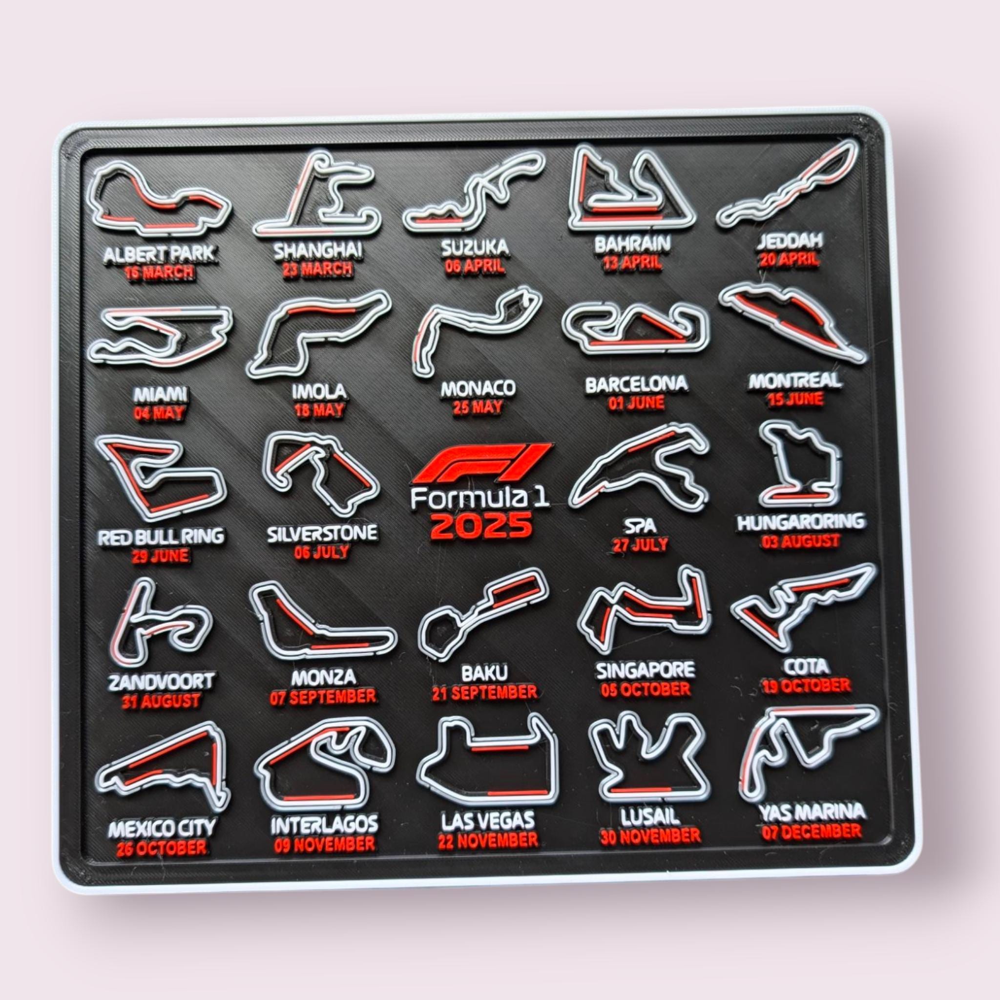 2025 Formula 1 Wall Art Calendar – Complete Race Schedule With Track ...