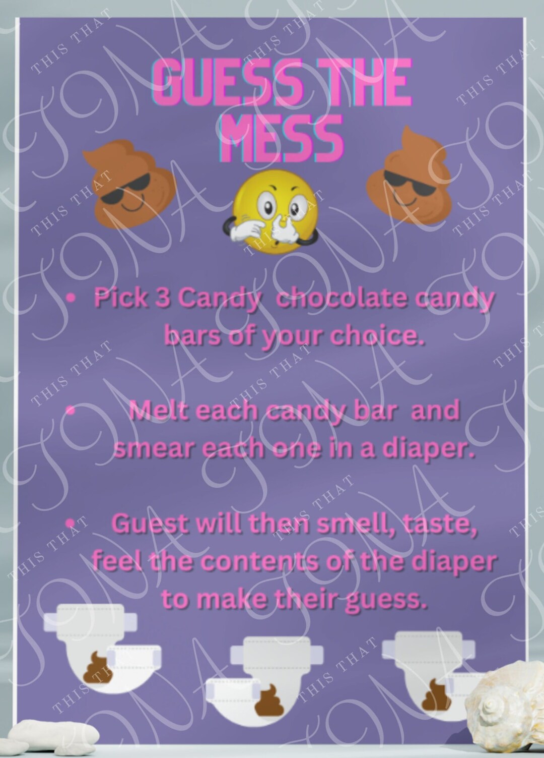 Guess the Mess Baby Shower Game, Poop Diaper Baby Shower Fun - Etsy