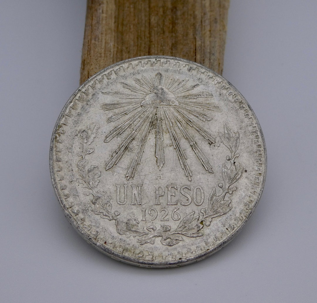 1926 Mexican Peso Silver Coin, Un Mexican Peso 0.720 Silver, 1926 ...