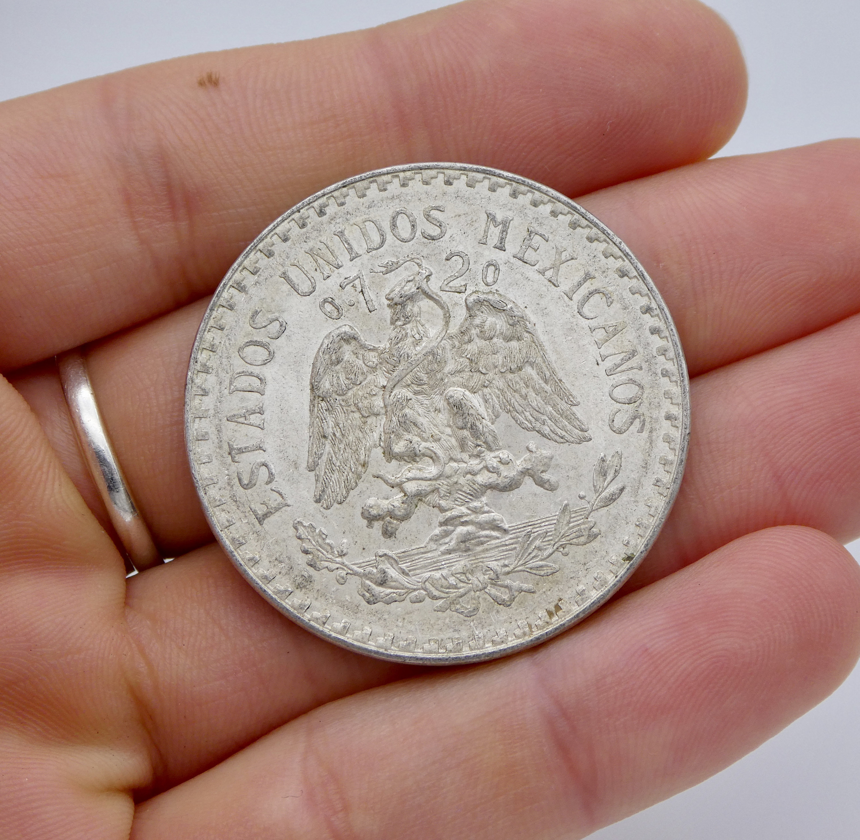 1934 Mexican Peso Silver Coin, Un Mexican Peso 0.720 Silver, 1934 ...