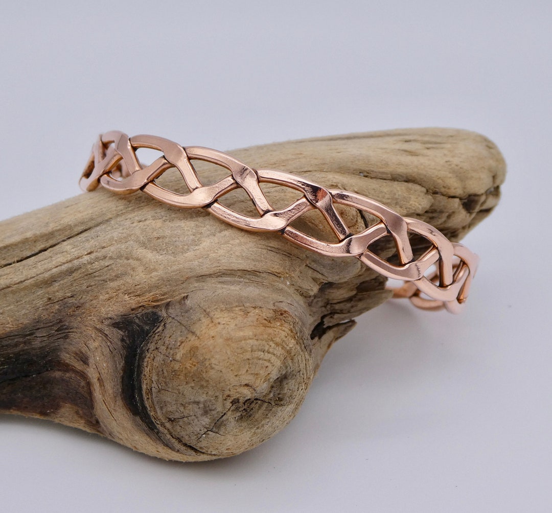Copper Cuff Bracelet, Braided Copper Bracelet, Unique Copper Cuff, Pure ...