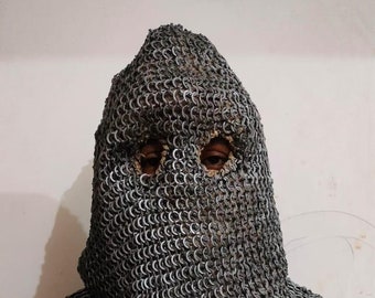 8mm Wedge Revied Chainmail Coif Flat Ring Riveted With Washer | Mild ...
