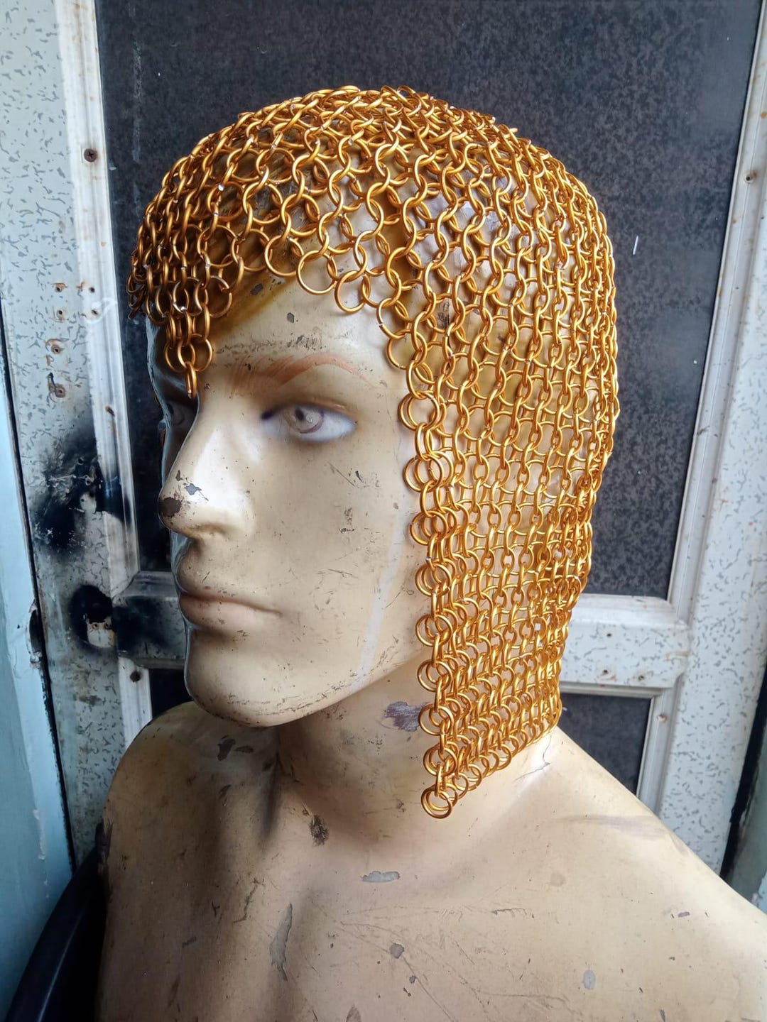 Aluminum Coif,golden Color Cap,cosplay Coif, Butted Aluminium Coif ...