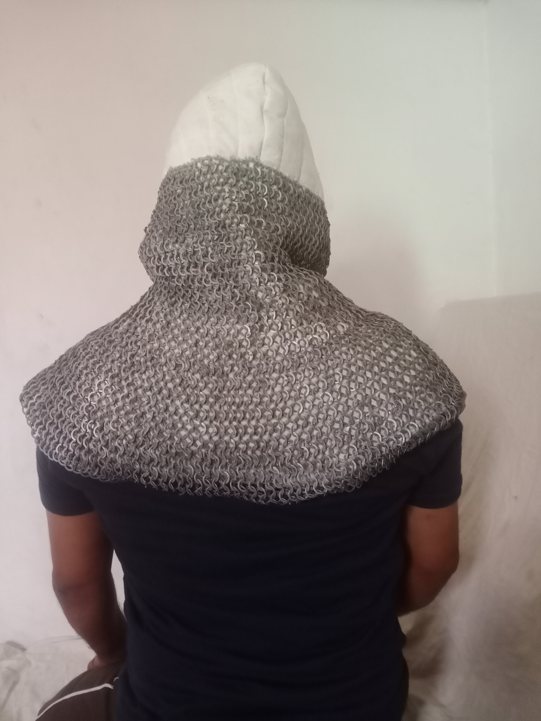 Chainmail Coif Hood With Gambeson Cap, Chainmail Hood,9 Mm Flat Ring ...