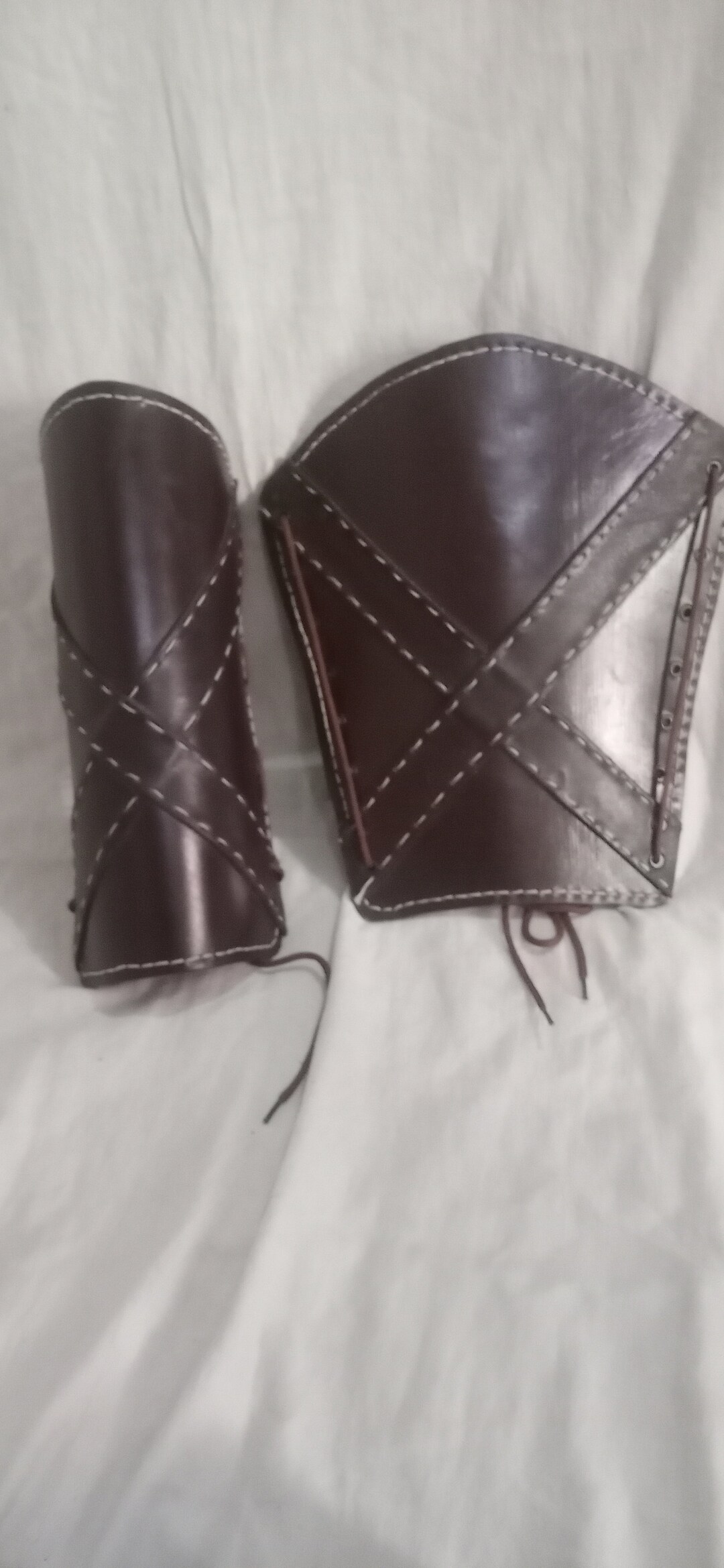 Padded Leather Greaves With Cross Banding,viking Leg Guard, Viking ...