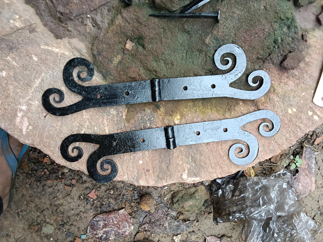 Viking Hand-forged Iron Hinges and Hasp – Rustic Medieval Hardware ...