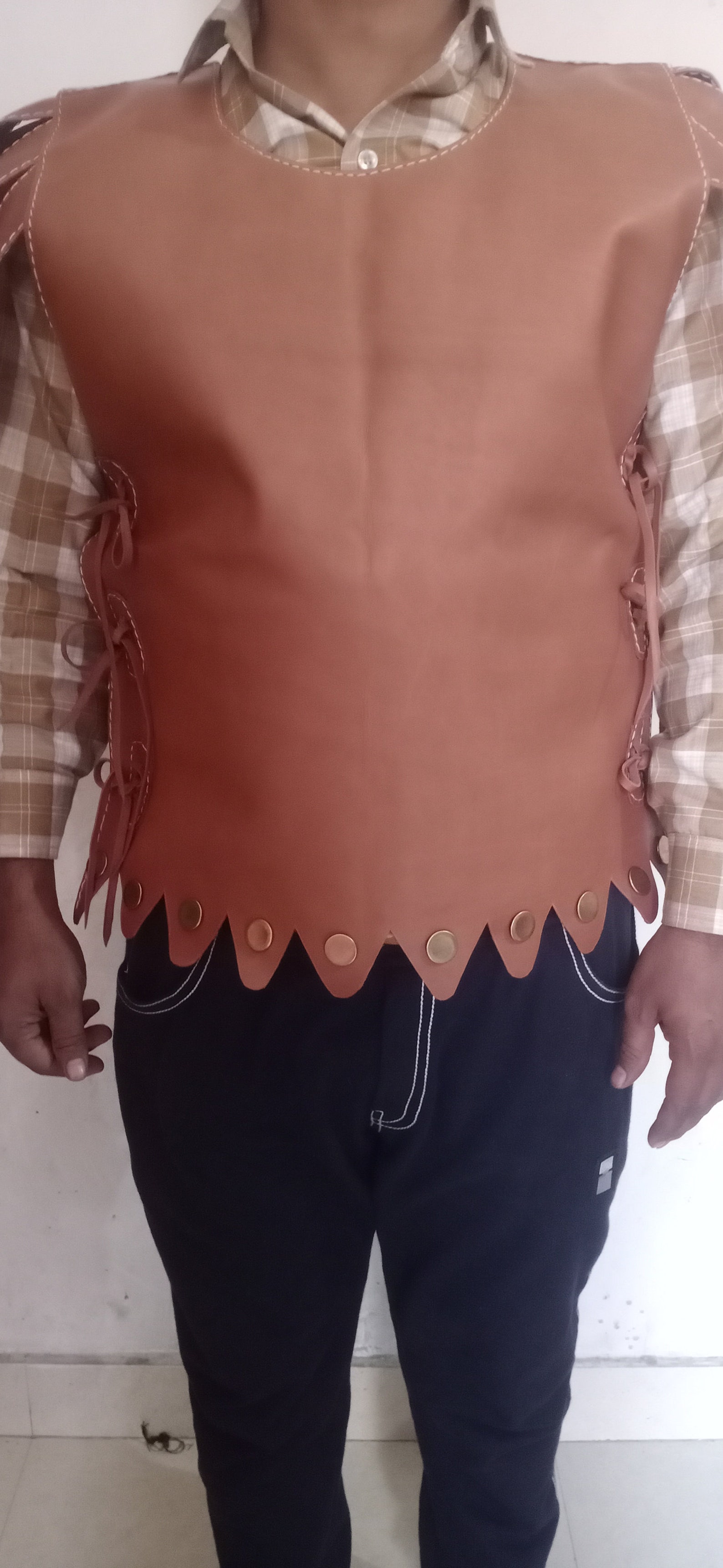 Handmade Leather Costume Jacket, Fully Handmade,medieval Leather Jacket ...