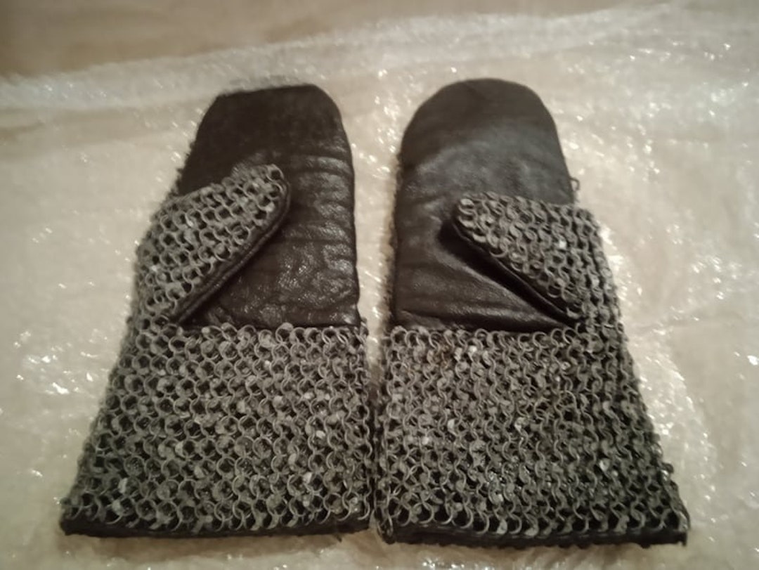 Chainmail Mittens,combat Mittens,medieval Mittens Round Ring Riveted ...