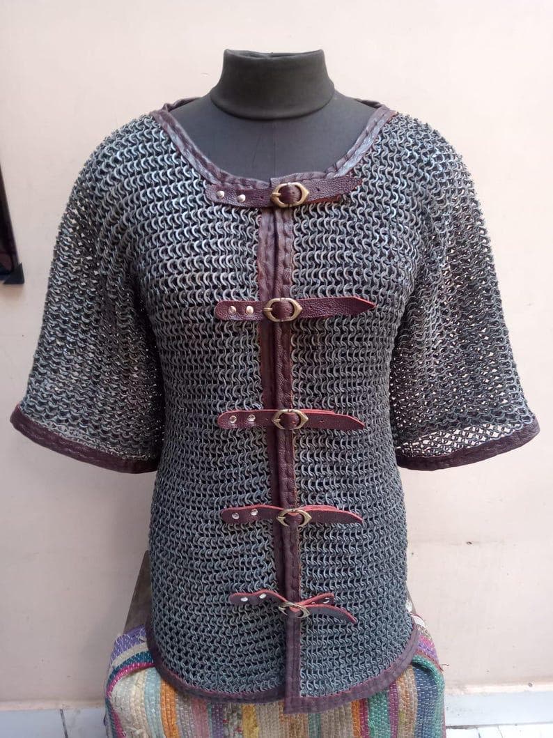 Lightweight Aluminum Chainmail Shirt – Flat Riveted 10mm Grey Mail ...