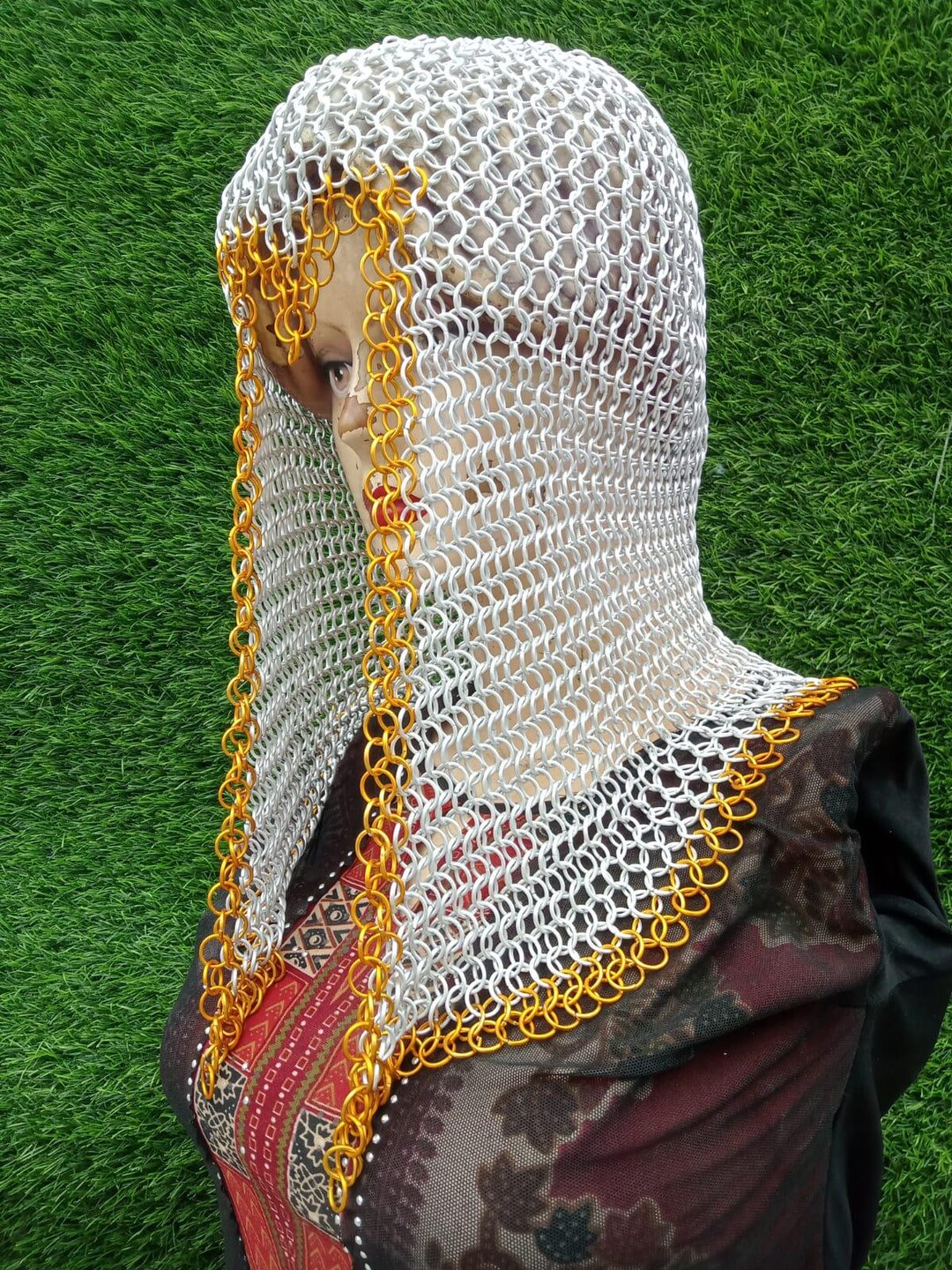 Handmade Butted Aluminium Chainmail Coif – Lightweight LARP, Cosplay ...