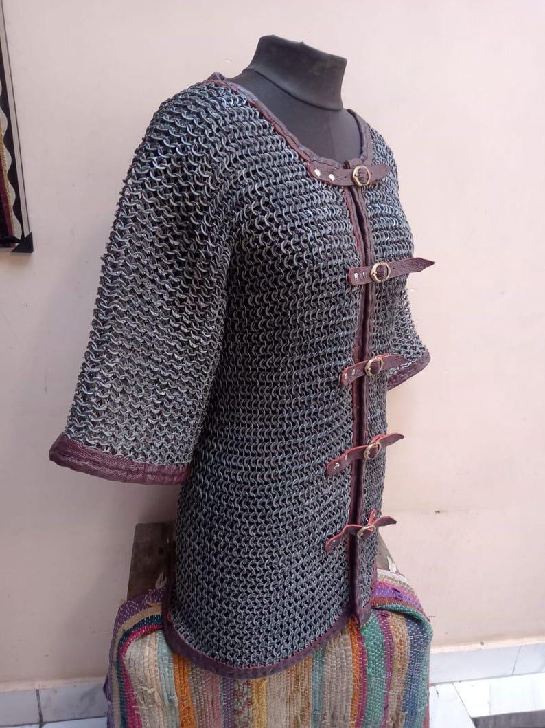Lightweight Aluminum Chainmail Shirt – Flat Riveted 10mm Grey Mail ...